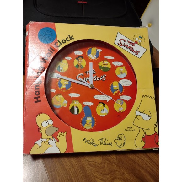 Accents | Vintage The Simpsons Hanging Wall Clock In Original Box ...